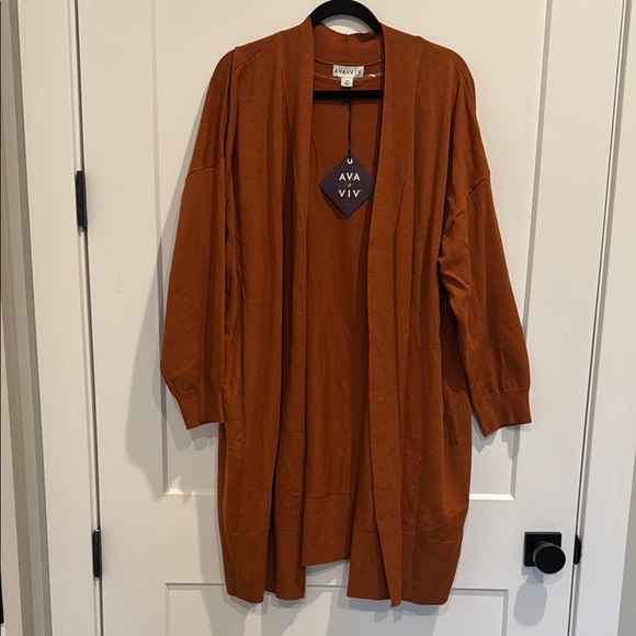 Ava & Viv | Sweaters | Nwt 3x Ava Viv Warm Rust Open Cardigan | Poshmark